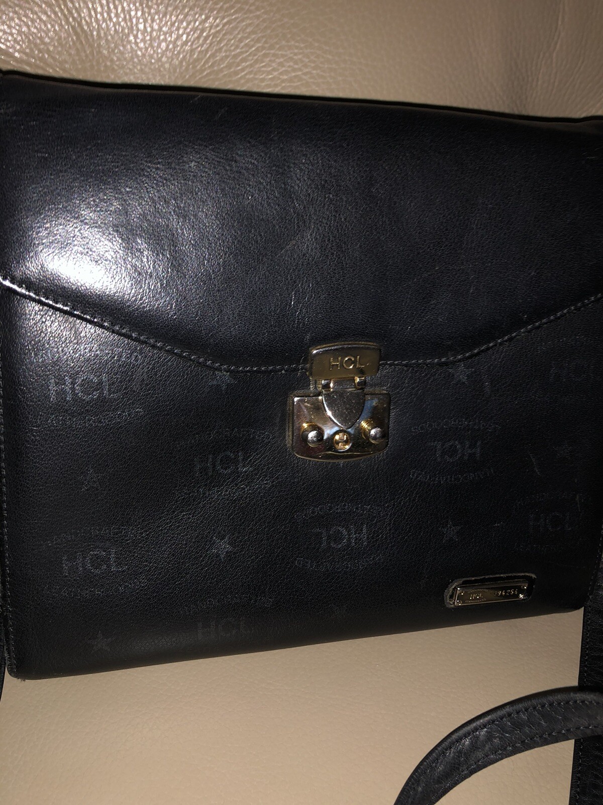 HCL Germany Crossbody BLACK Handcrafted Leather Mono… - Gem