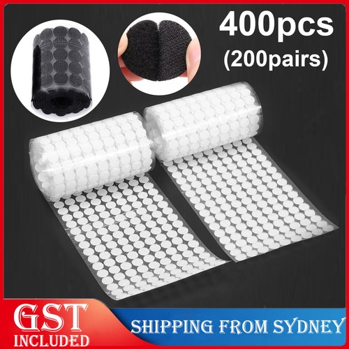 400pcs 200 pairs Hook & Loop Sticky Self Adhesive Dots Coins Circles ...