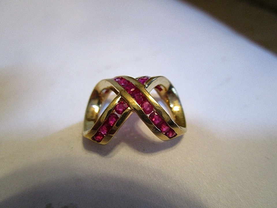 Infinity Slide Pendant 14K yellow gold and Rubies | eBay