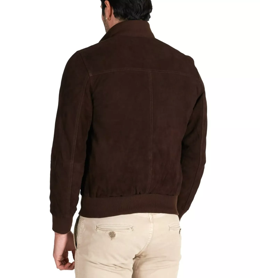 Brown Leather Jacket Men Pure Suede Flight/Bomber Size S M L XL XXL ...