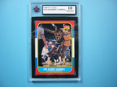 1986 1986/87 FLEER NBA BASKETBALL CARD #14 JOE BARRY CARROLL KSA 10 GEM ...