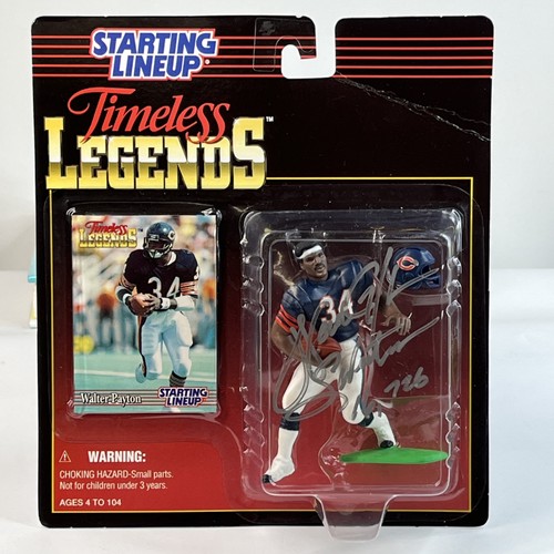 Walter Payton Autographed Action Figure Starting Lineup Timeless.. COA ...