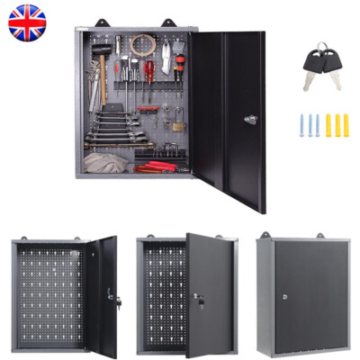 Wall Mounted Tool Chest Box Cabinet Hanging Large Garage Storage ...