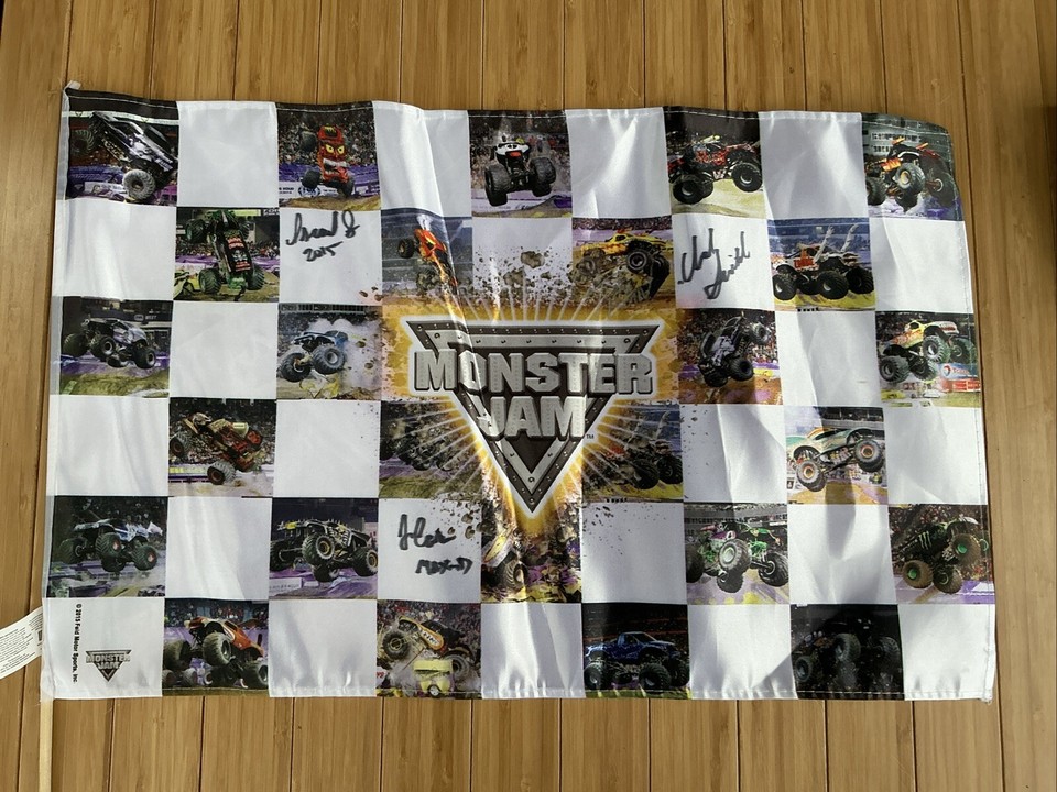 Monster Jam Monster Truck Signed Team Flag Feld Motor Sports ...