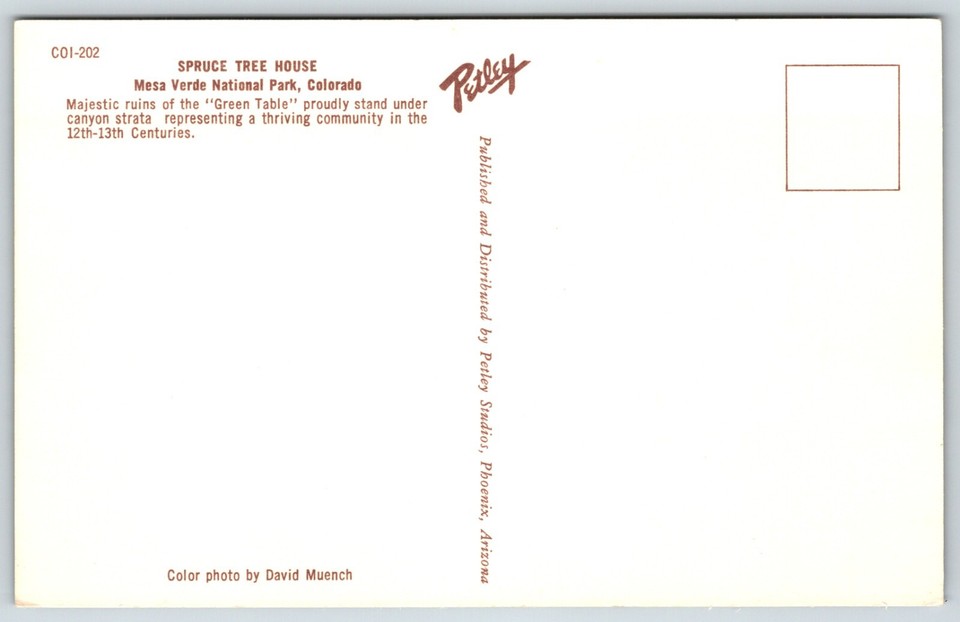 Postcard Spruce Tree House, Mesa Verde National Park, Colorado Unposted ...