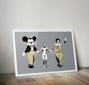 Banksy Mickey & Ronald Art Poster Print Picture A3 A4 | eBay