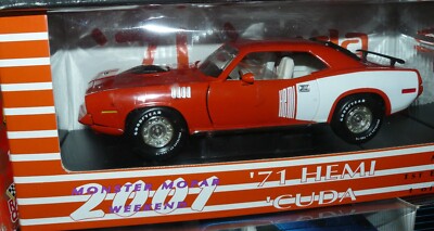 1/18, 1971 Hemi Cuda, , red with white billboards | eBay
