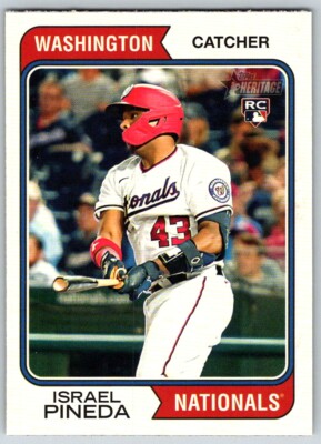 2023 TOPPS HERITAGE ISRAEL PINEDA ROOKIE CARD RC WASHINGTON NATIONALS ...