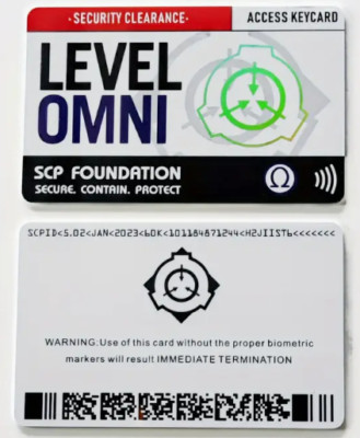 Level Omni SCP Foundation Access Keycard ID Badge Novelty Prop | eBay