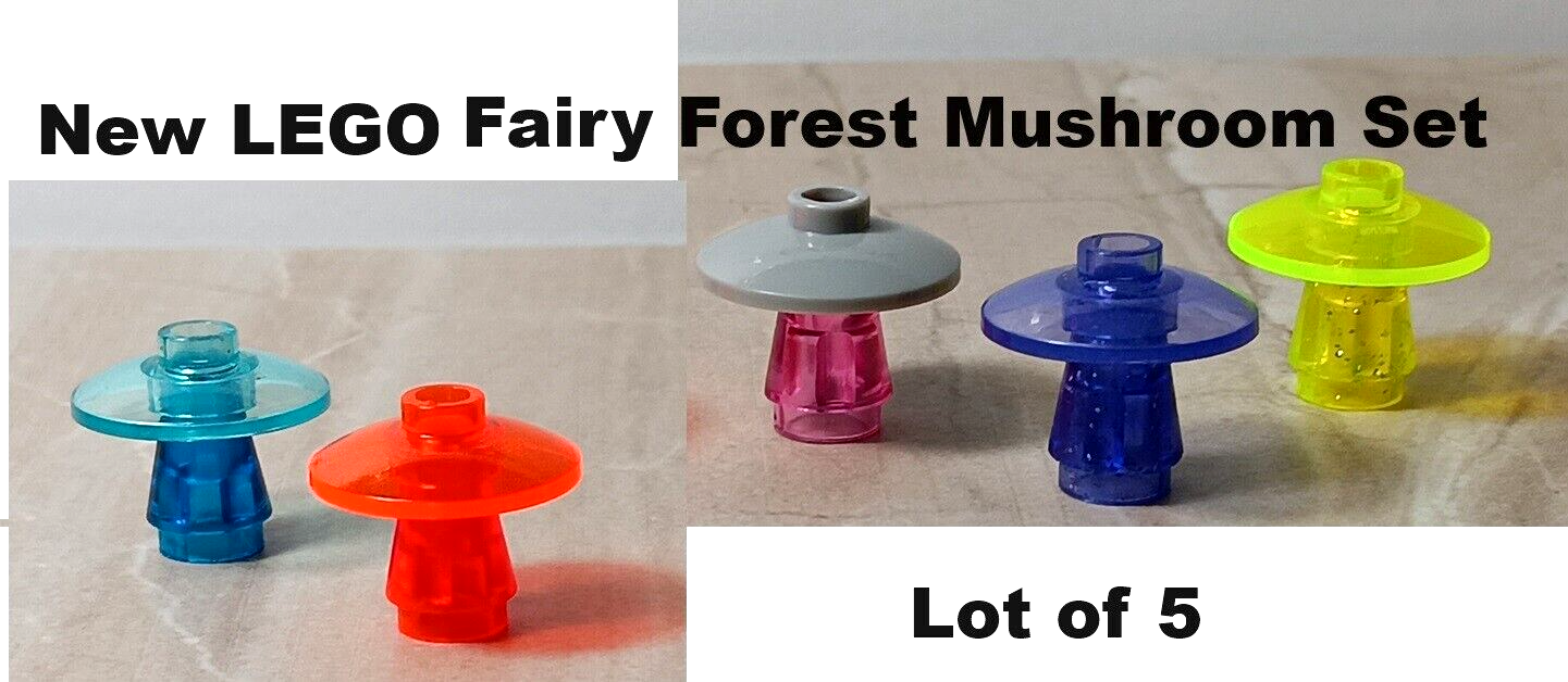 New LEGO Mushroom Set Lot of 5 Fairy Forest Glitter Unicorn Food Funny ...