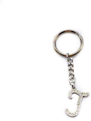 Chrome Plated Letter J Keychain Ring With Swarovski Crystals | eBay