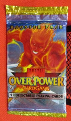 1995 Marvel Overpower Card Game Booster Pack Factory Sealed 9 ...