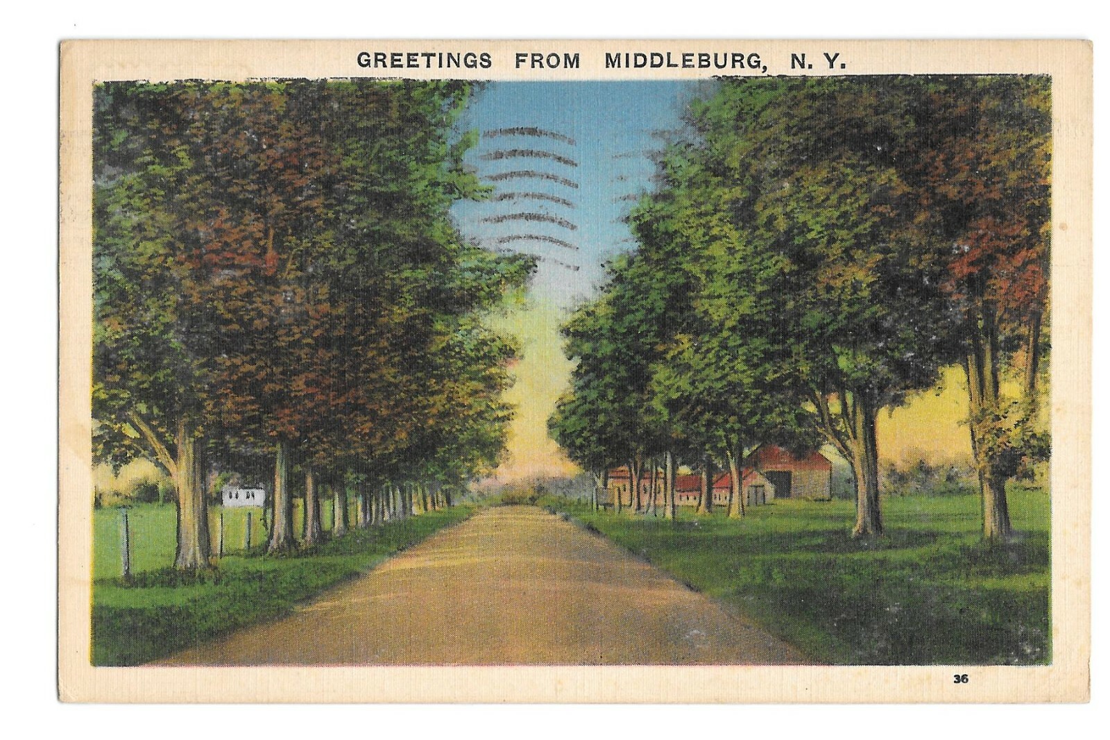 Vintage Postcard Greetings From Middleburg NY PM 1938 Linen Era | eBay