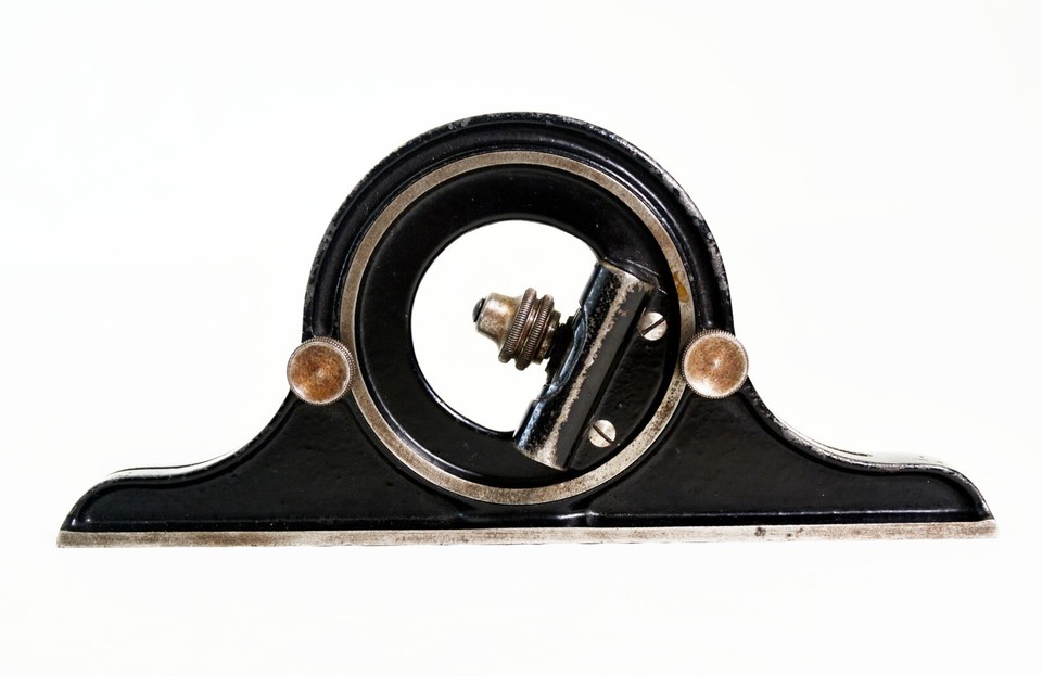 L.S. Starrett No. 490 Satin Chrome Protractor Head Level Tool Made in ...