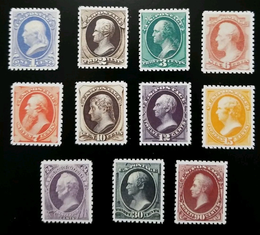 US Stamps SC# 167-177 1875 Continental Bank Note Printing Issue Replica ...