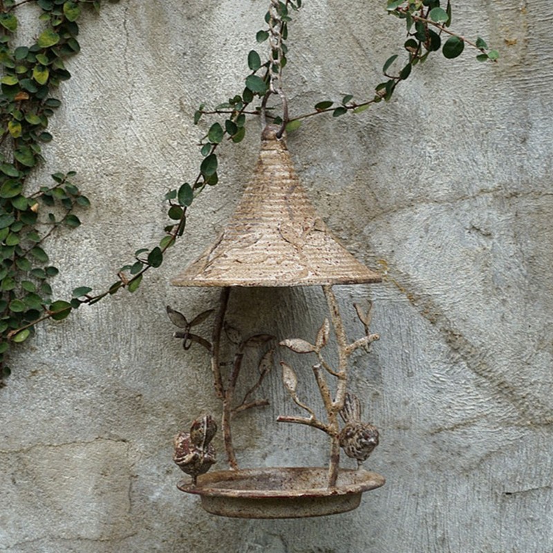 Metal Bird Bath Two Decorative Birds Wild Birds Feeder for Outdoor ...