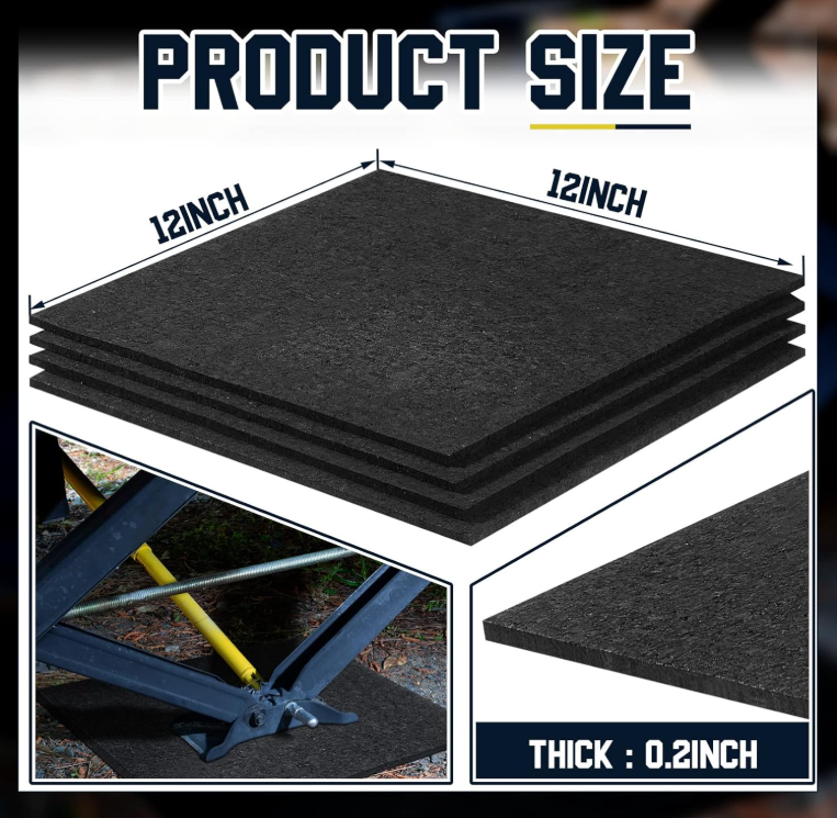 4 Pack RV Jack Rubber Pads, 12 x 12 Inch Trailer Stabilizer Pads | eBay