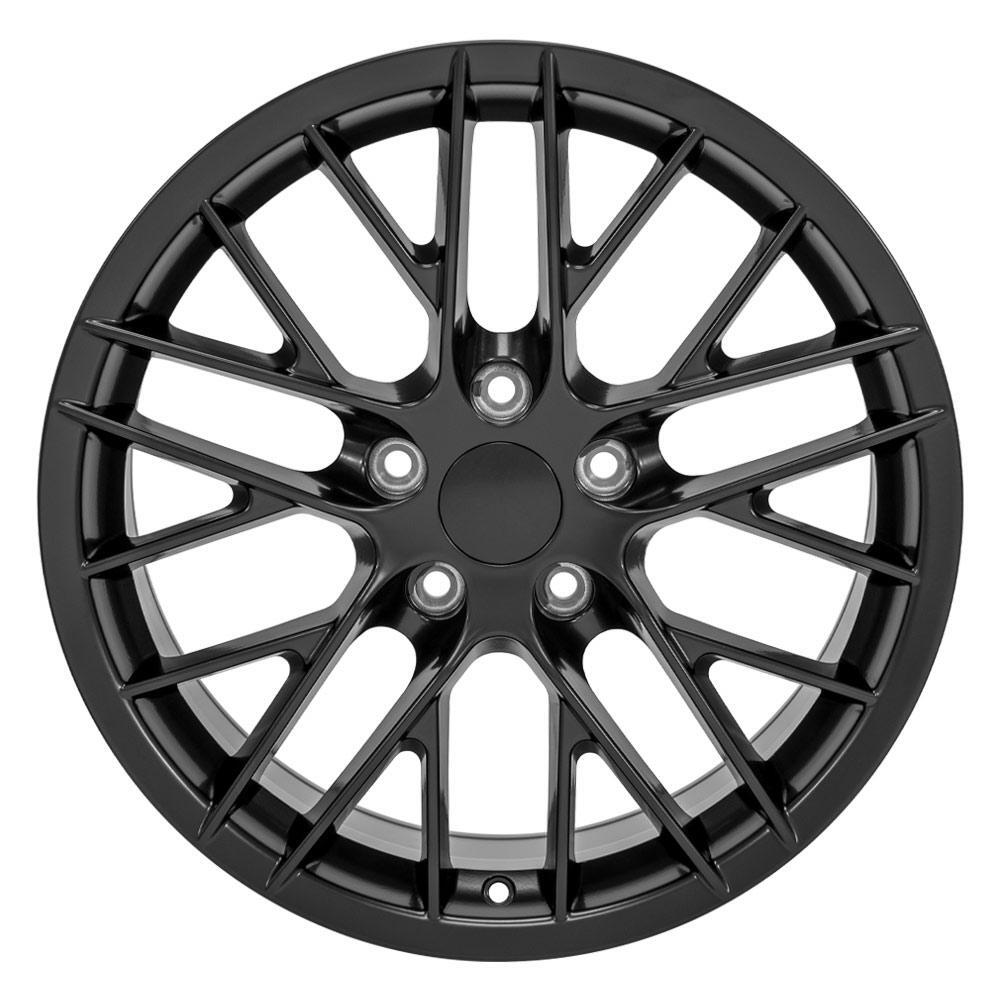 18x8.5 Rims Fit Corvette Camaro C6 Wheel ZR1 Wheel Style Black SET of 4 ...
