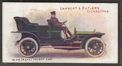 LAMBERT & BUTLER-MOTORS 1908-#09- TALBOT CAR | eBay UK