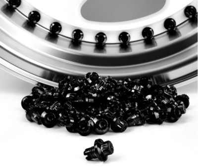 100 x Black Plastic Wheel Rivets Nuts Rim Lip Replacement Alloys Refurb