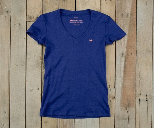 NWT Southern Marsh Women's The Caroline Short Sleeve Blue V-Neck T ...