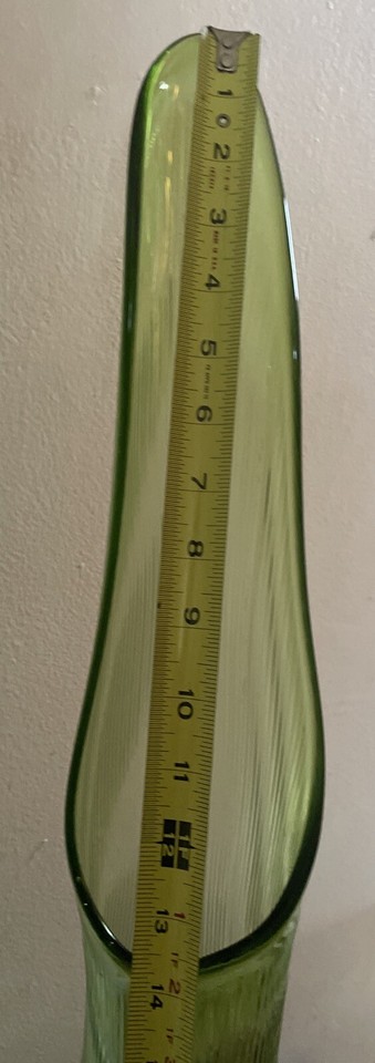 32” Large L E Smith Nubby Butt Swung Floor Vase, 1960s 14” Mouth /W ...