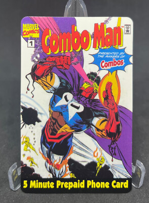 1996 Combos Marvel COMBO MAN 5 Minute Prepaid Phone Card Smartel ...