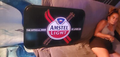 Amstel Light official beer of apres-ski 30x20 rare wooden HEAVY beer ...