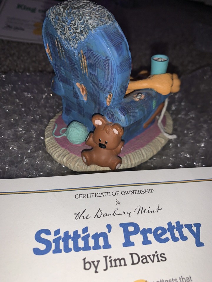 Garfield “Sitting Pretty” Vintage Danbury Mint Jim Davis Figurine 1993 ...