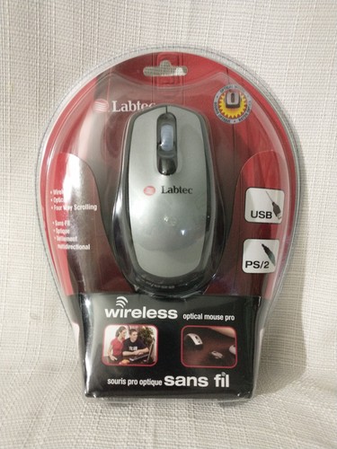 Labtec 931210-0403 Wireless Optical Mouse Pro, PS/2, & USB, 4 Way ...