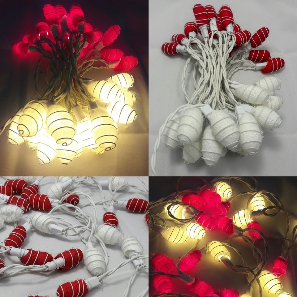 Vintage String Lights 35 lights Thai Real Silk Cocoon Handmade DIY ...
