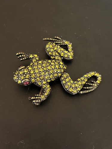 Crystal Rhinestone "Kissing Frog" Pin Brooch: Signed Heidi Daus | eBay