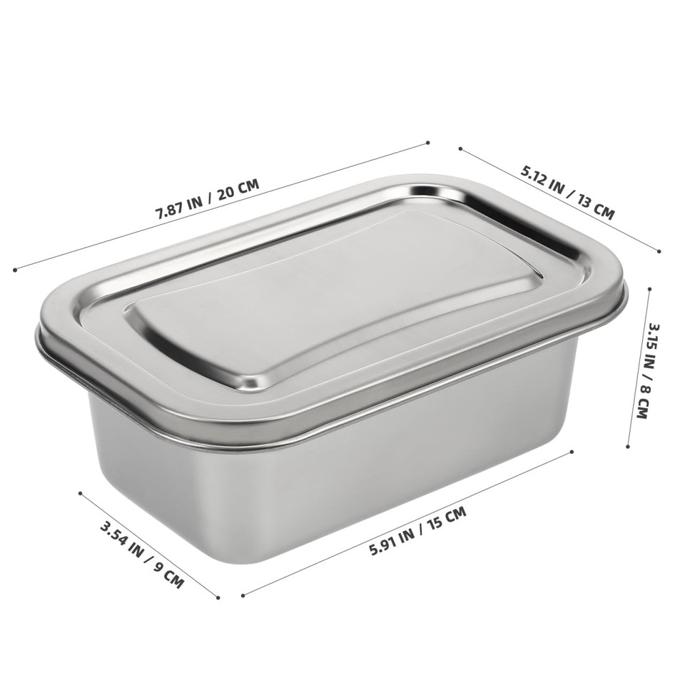Convenient Freezer Ice Container Set 2-Pack Stainless Steel Ice Cream ...