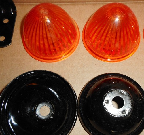 4 Vintage YANKEE BULLET Yellow Reflectors BEEHIVE Rat Rod Tail Fog ...