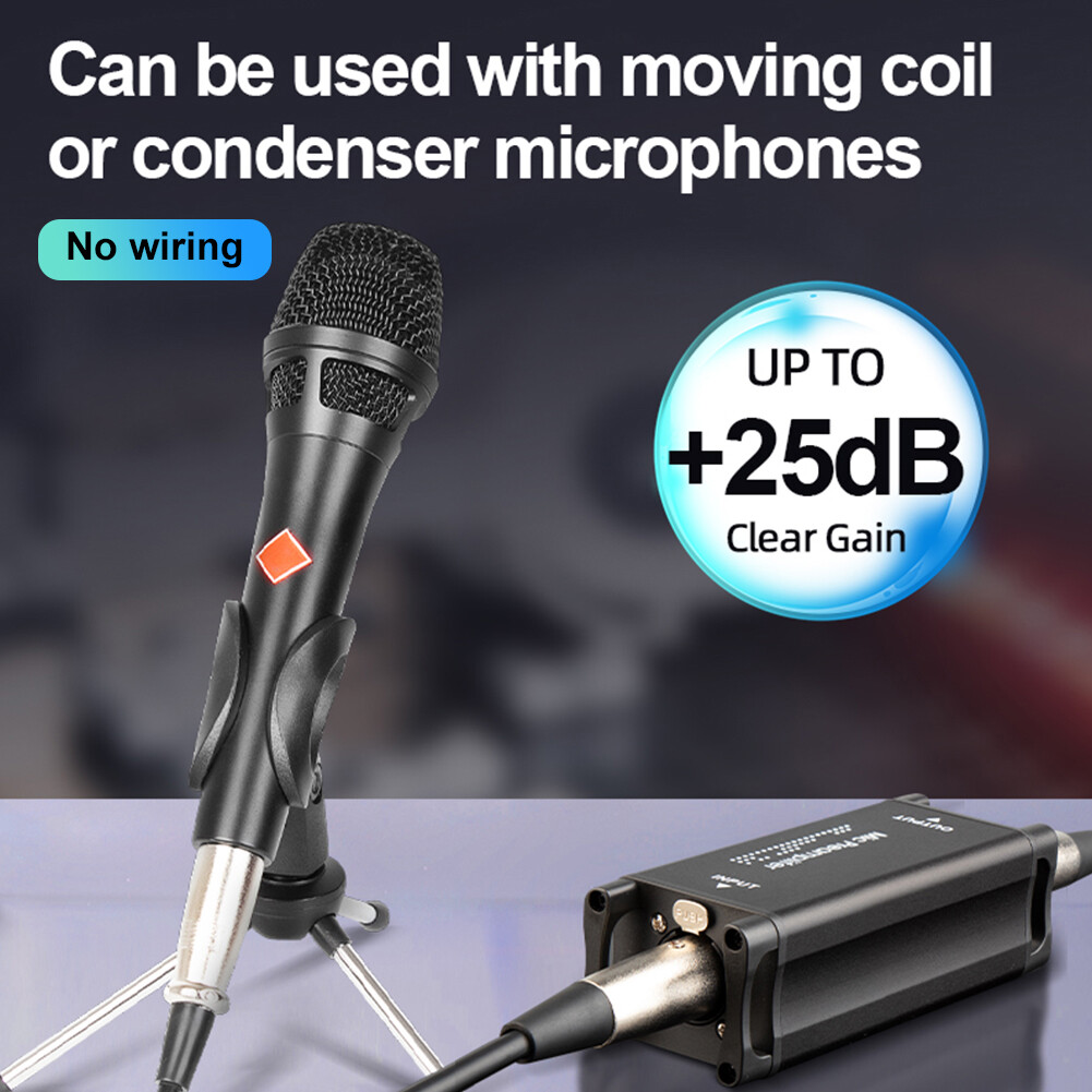 Mic Booster Preamplifier Portable Mic Preamplifier for Studio (Without ...