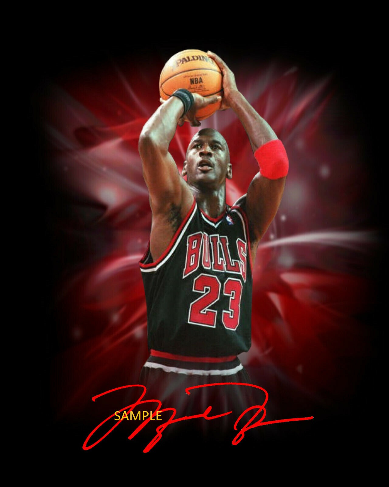 MICHAEL JORDAN #3 REPRINT 8X10 PHOTO SIGNED AUTOGRAPHED MAN CAVE BULLS ...