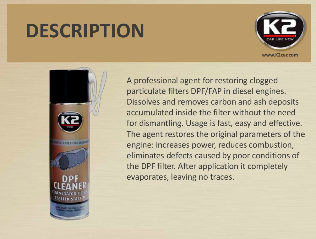 K2 DPF Cleaner Diesel Particulate Filter Regenerator Spray 500ml ...