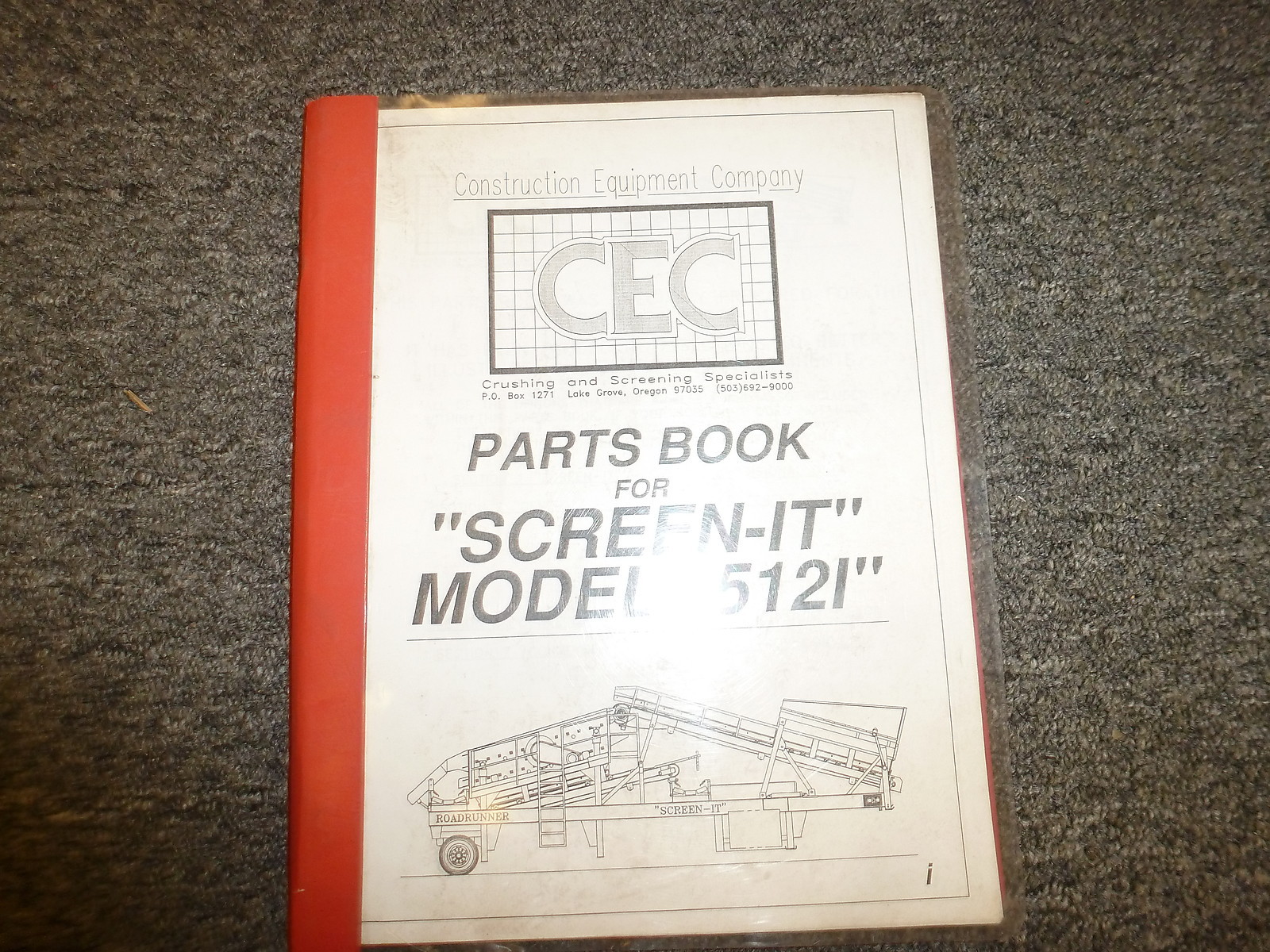 CEC Model 5121 Screen It Dirt Screener Parts Catalog Manual Book | eBay