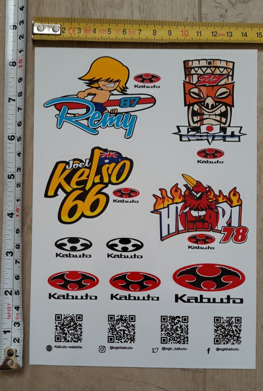 KABUTO HELMET STICKERS SHEET REMY GARDNER JOEL KELSO KAITO TOBA HIKARI ...