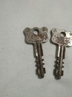 ANTIQUE RARE MASTER LOCK CO. CLOVER LEAF Silver Skelton? Chest KEYS 2 ...