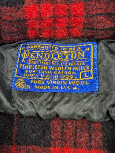 Vintage 60s Large Pendleton Buffalo Plaid Board Shirt USA Loop Collar Wool Flaw | eBay