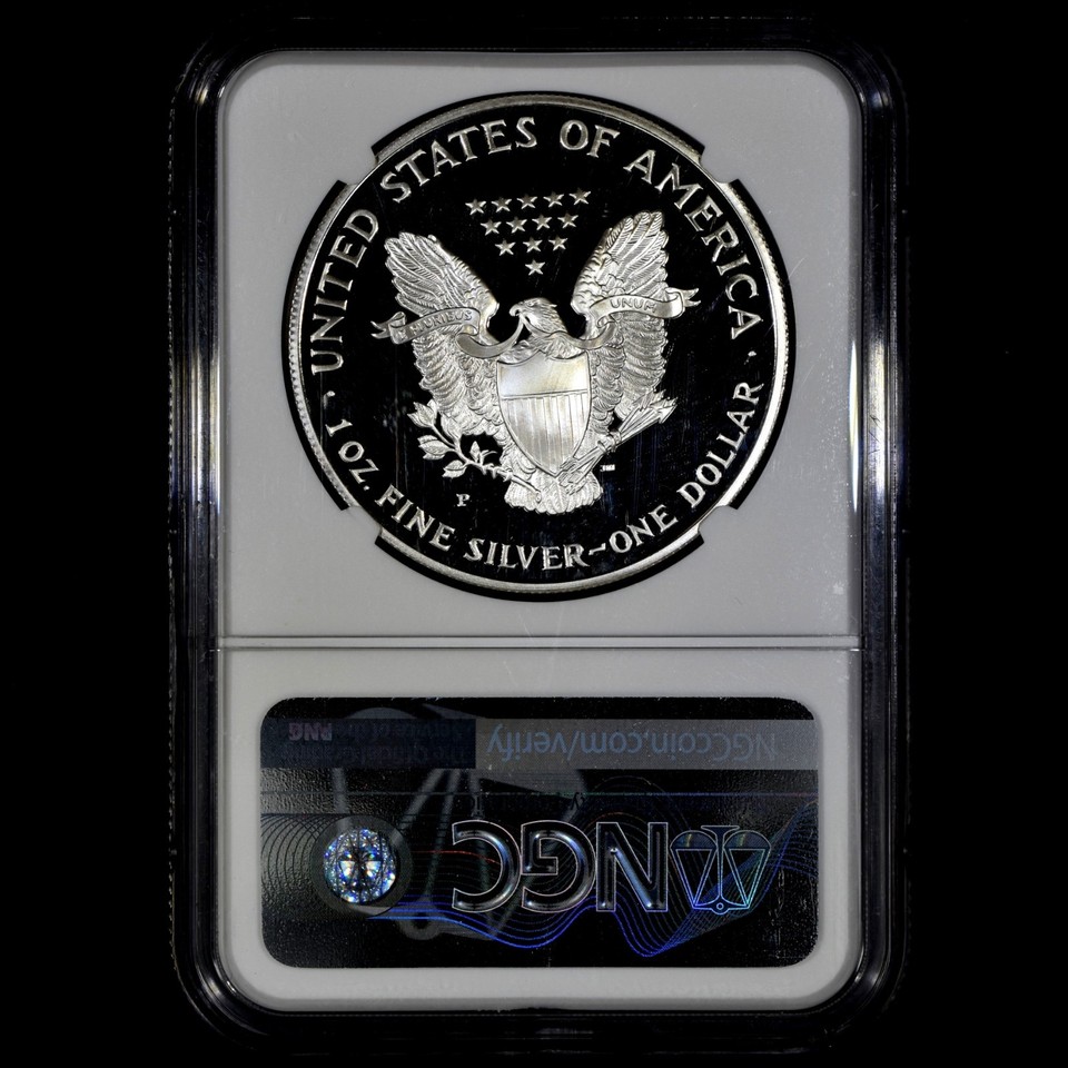 1997-P $1 PROOF SILVER EAGLE NGC PF-70 COIN PLAIN BROWN LABEL 031 ...