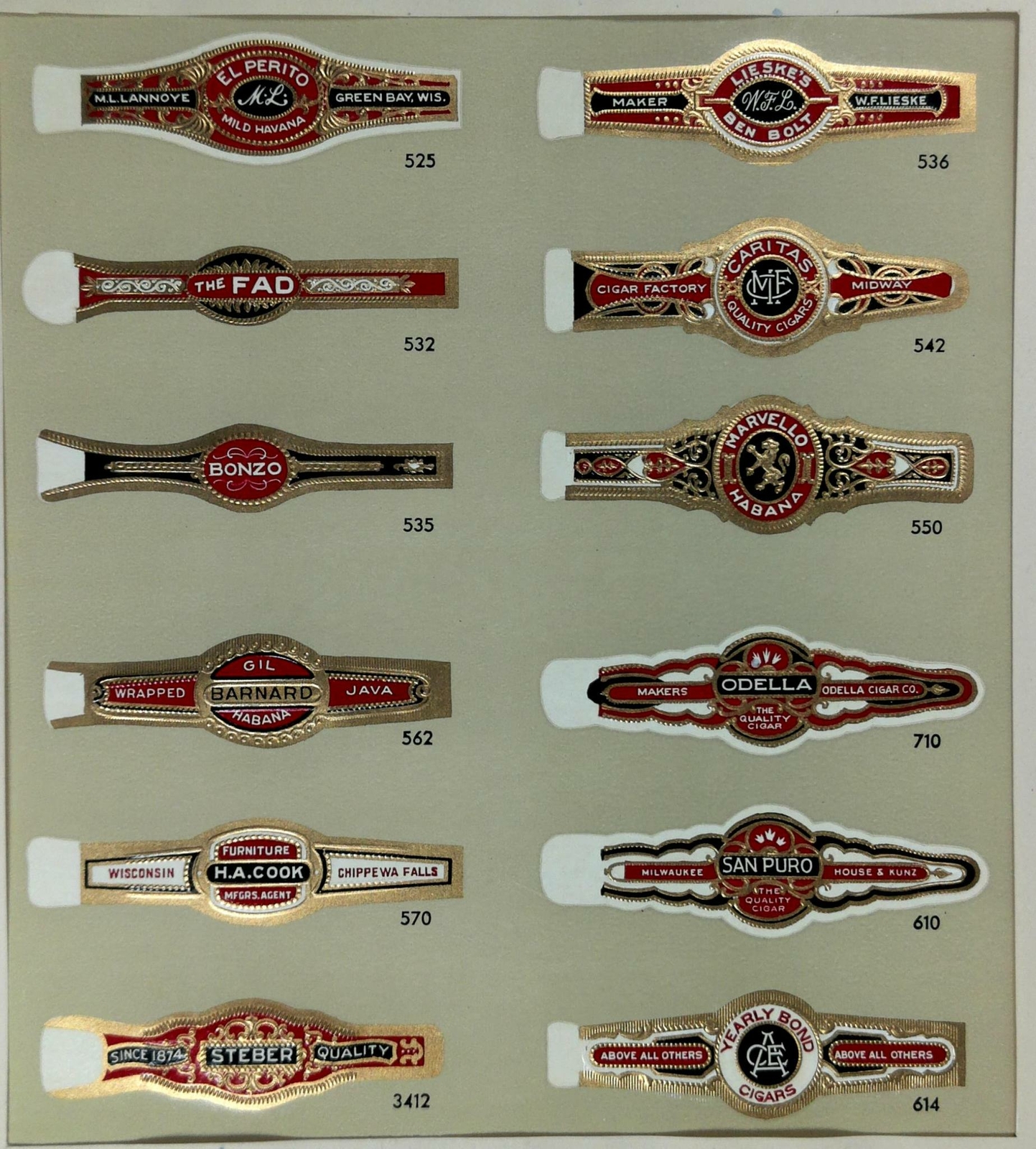 Two Sheets of Vintage CIGAR BAND Labels (24) | eBay