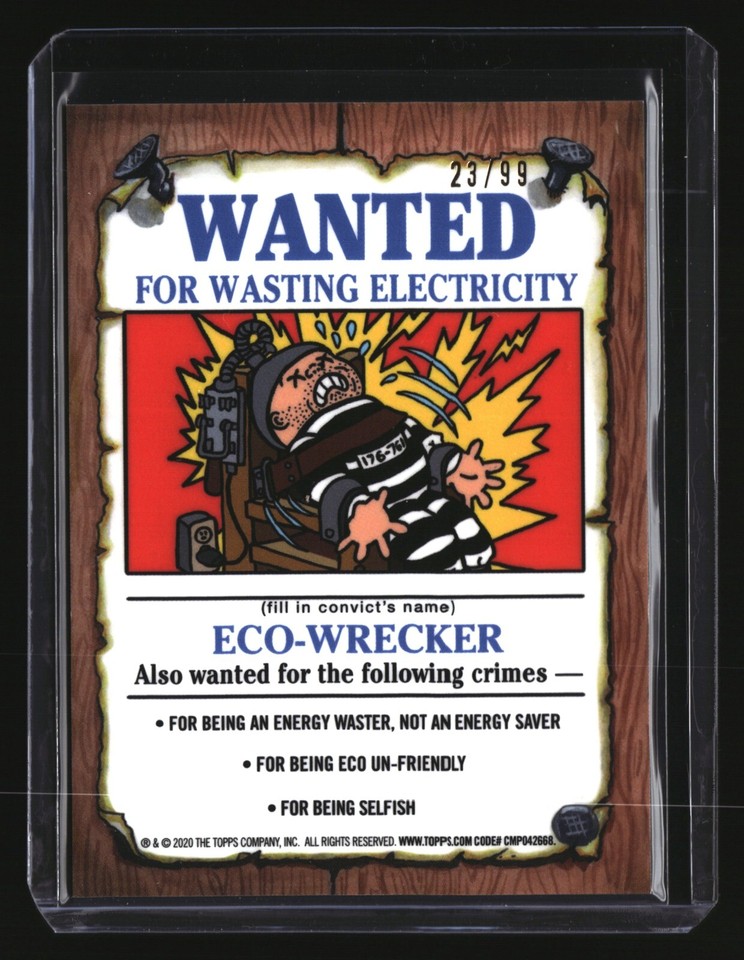 Garbage Pail Kids SNOOTY SAM 110a (2020 GPK Chrome Series 3) Black ...