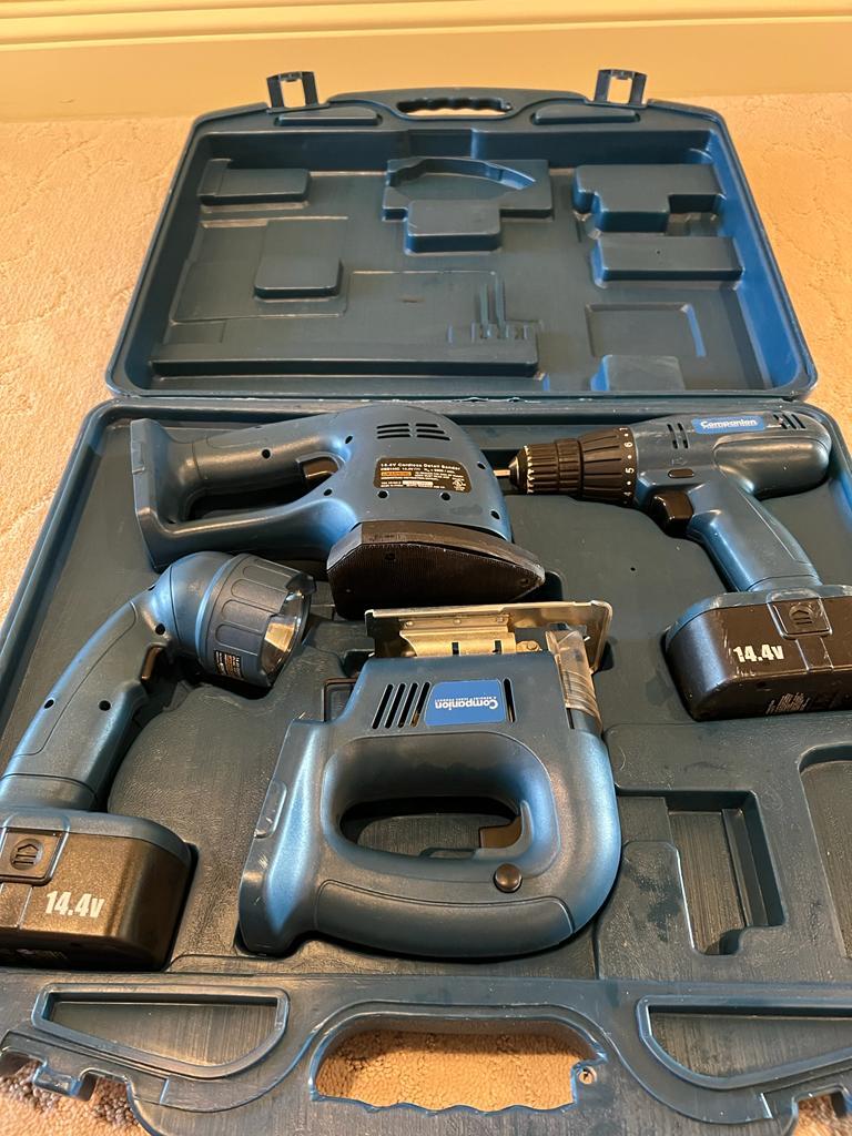 Sears Companion Drill, Sander, Light, Jig Saw, 2 Batteries with ...