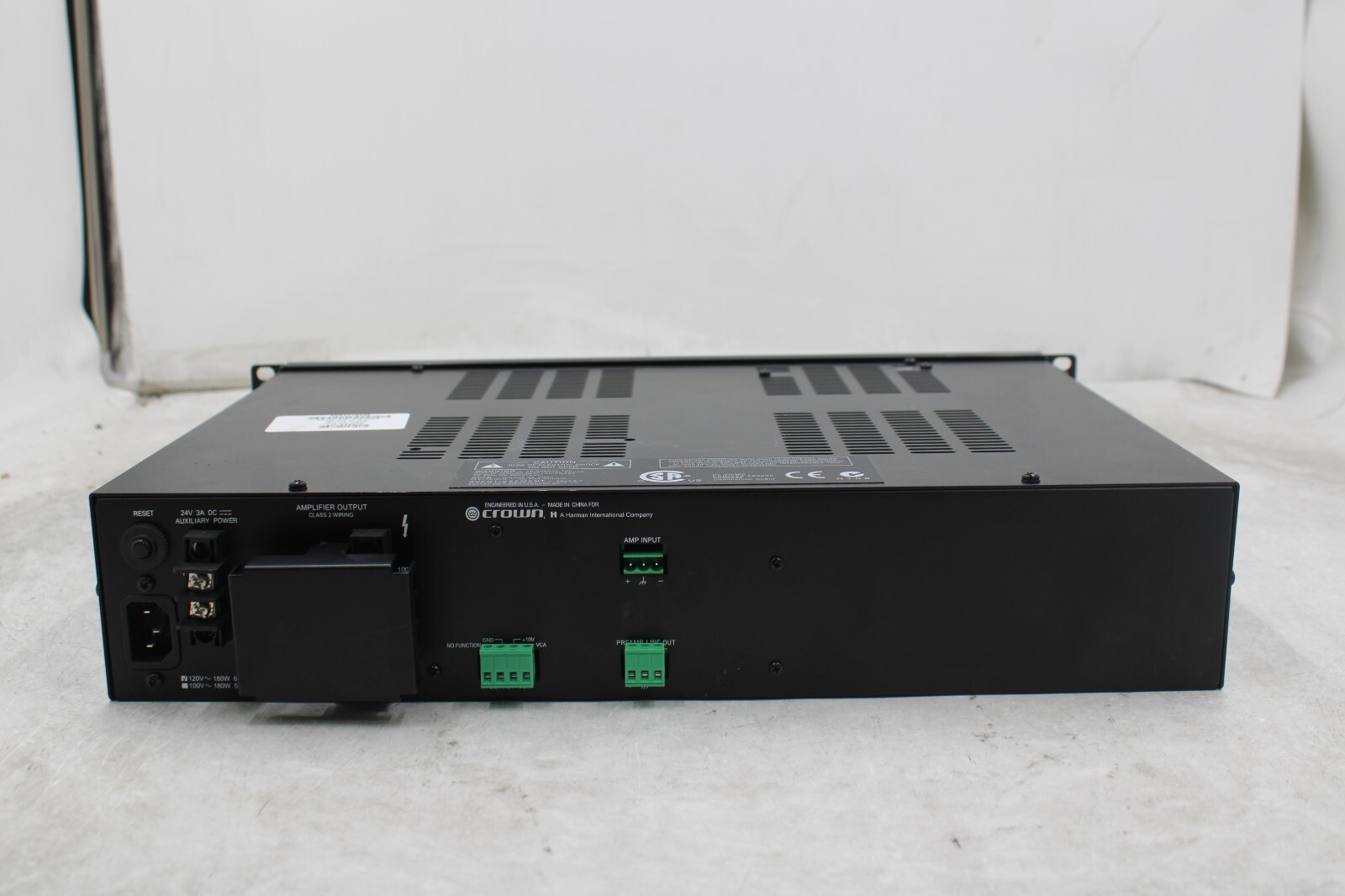 CROWN 180A Single Channel Audio Power Amplifier with Rackmount POWER ...