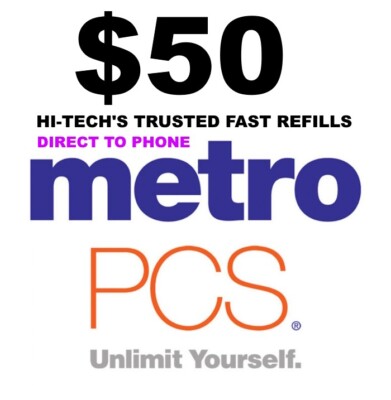 METRO PCS $50 Prepaid Refill to Mobile number Fast GET IT TODAY! | eBay