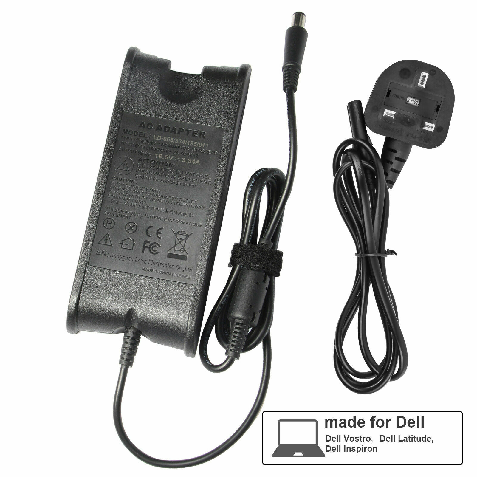 For Dell Latitude 3300 5300 5400 5500 7300 7400 65w UK Power Adapter ...