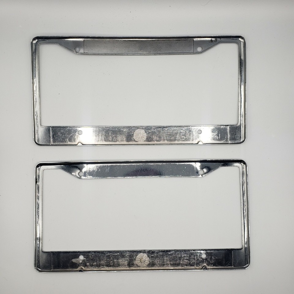 2x BMW Crevier Orange County Metal License Plate Frame Plates Front And ...