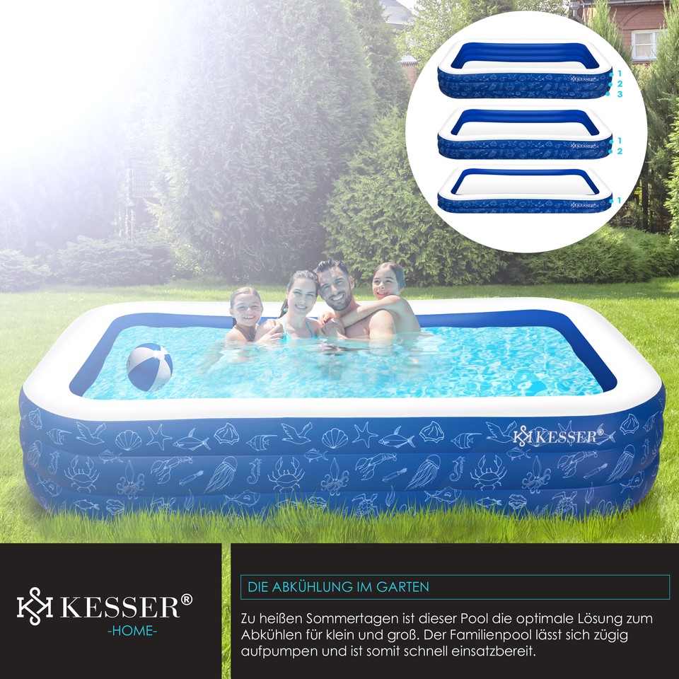 KESSER® Aufblasbar Schwimmbecken Planschbecken Schwimmbad Groß Familien ...